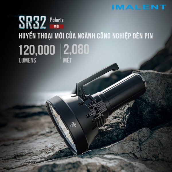 Đèn pin IMALENT SR32 sáng 120.000lm chiếu xa 2.080m 32 LED XHP50.3 sạc USB-C kiêm Powerbank ...